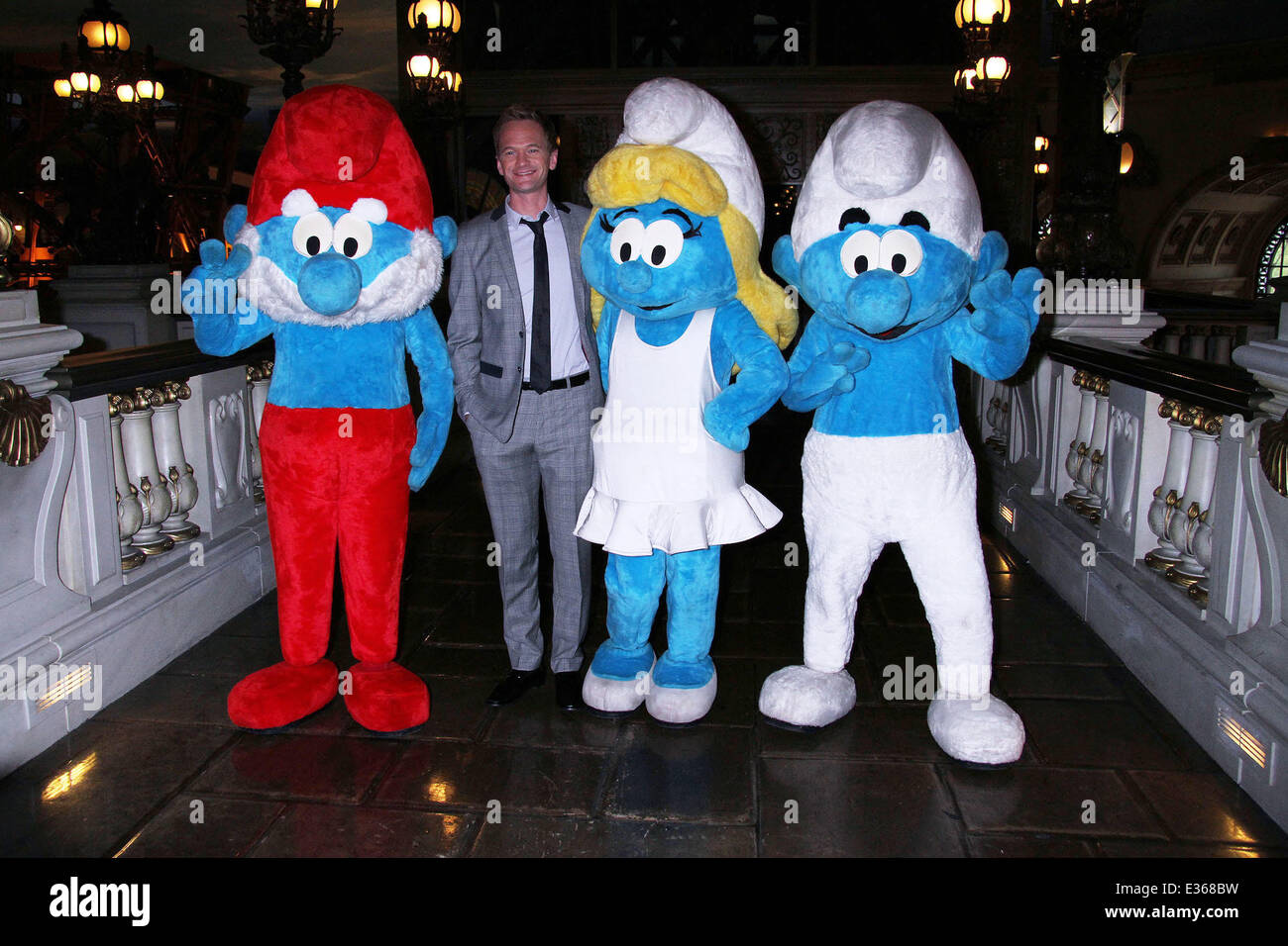 'The Smurfs 2' photocall at Eiffel Tower Bridge inside Paris Las Vegas ...
