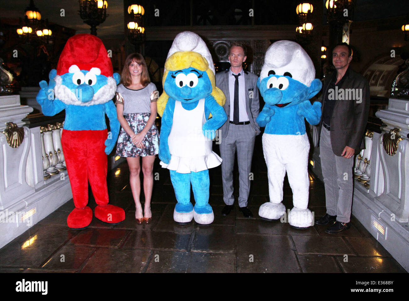 'The Smurfs 2' photocall at Eiffel Tower Bridge inside Paris Las Vegas ...