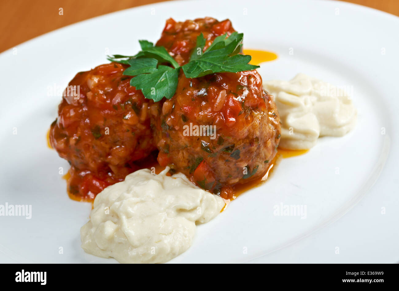 meatballs cooked with vegetables. closeup Stock Photo - Alamy