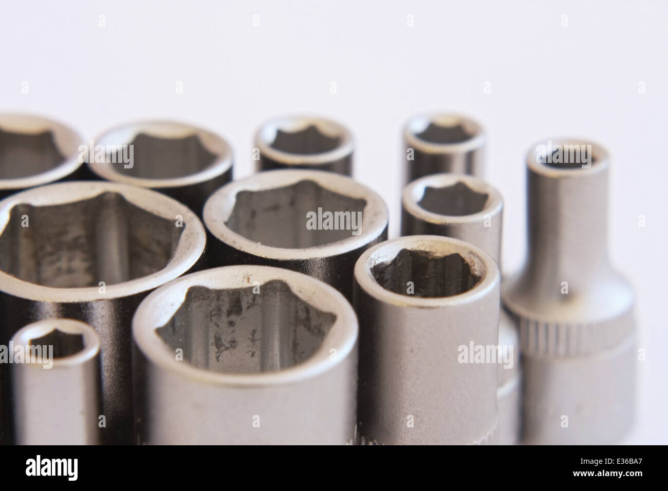 Set of used hexagon bits on white background Stock Photo - Alamy
