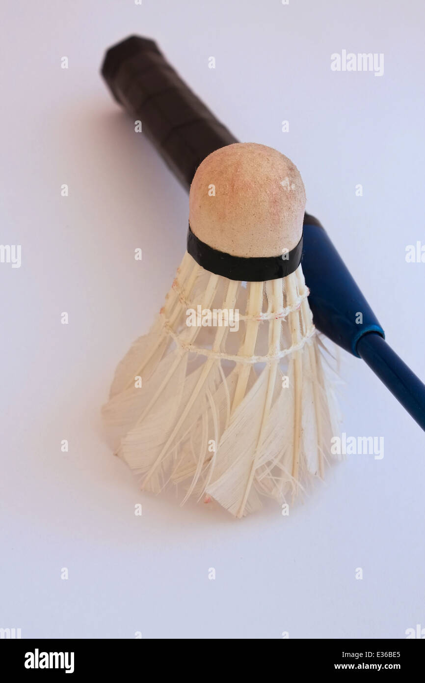 Set of badminton ball and badminton rocket Stock Photo - Alamy