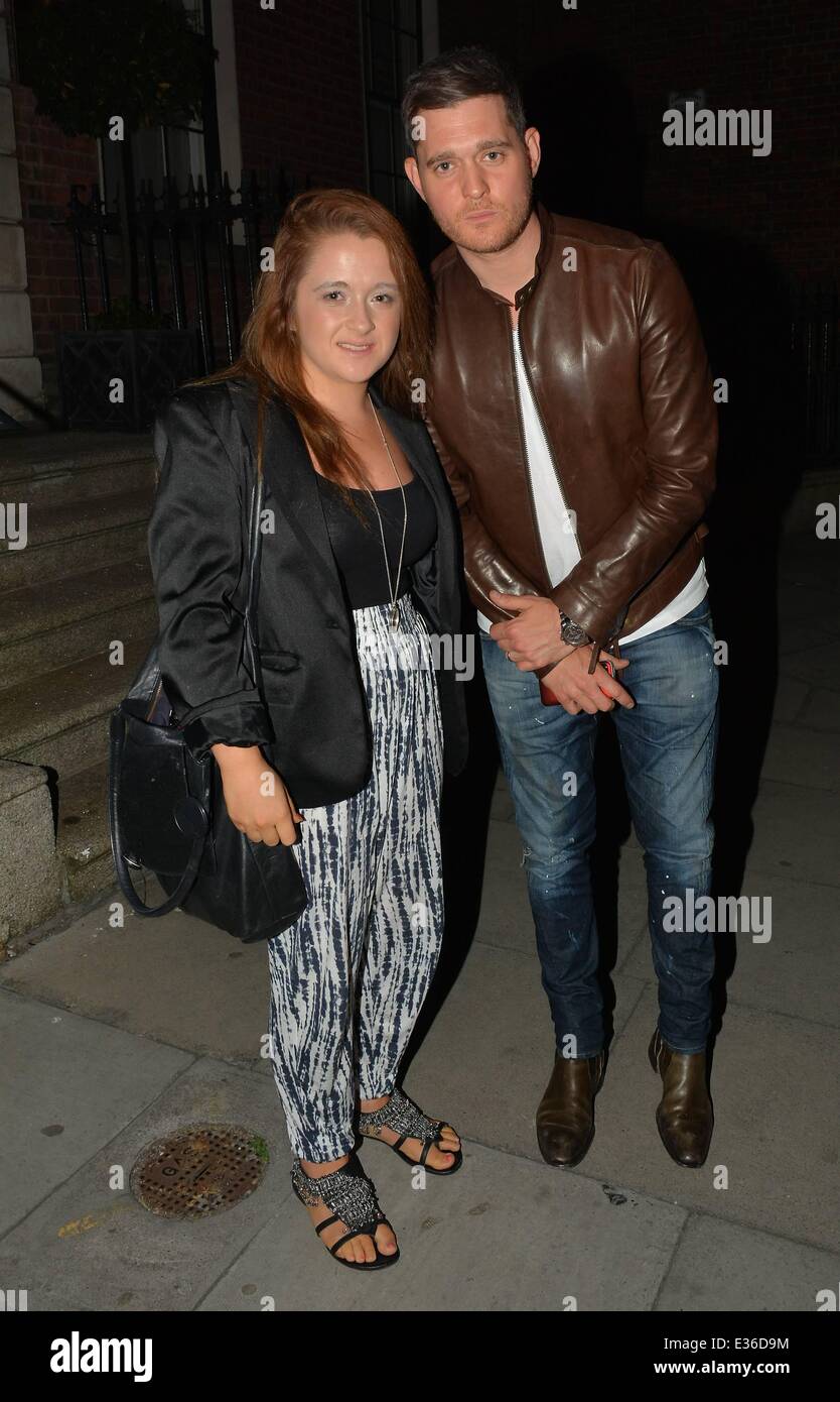 Singer Michael Buble arrives at his Dublin hotel ahead of his mega five ...