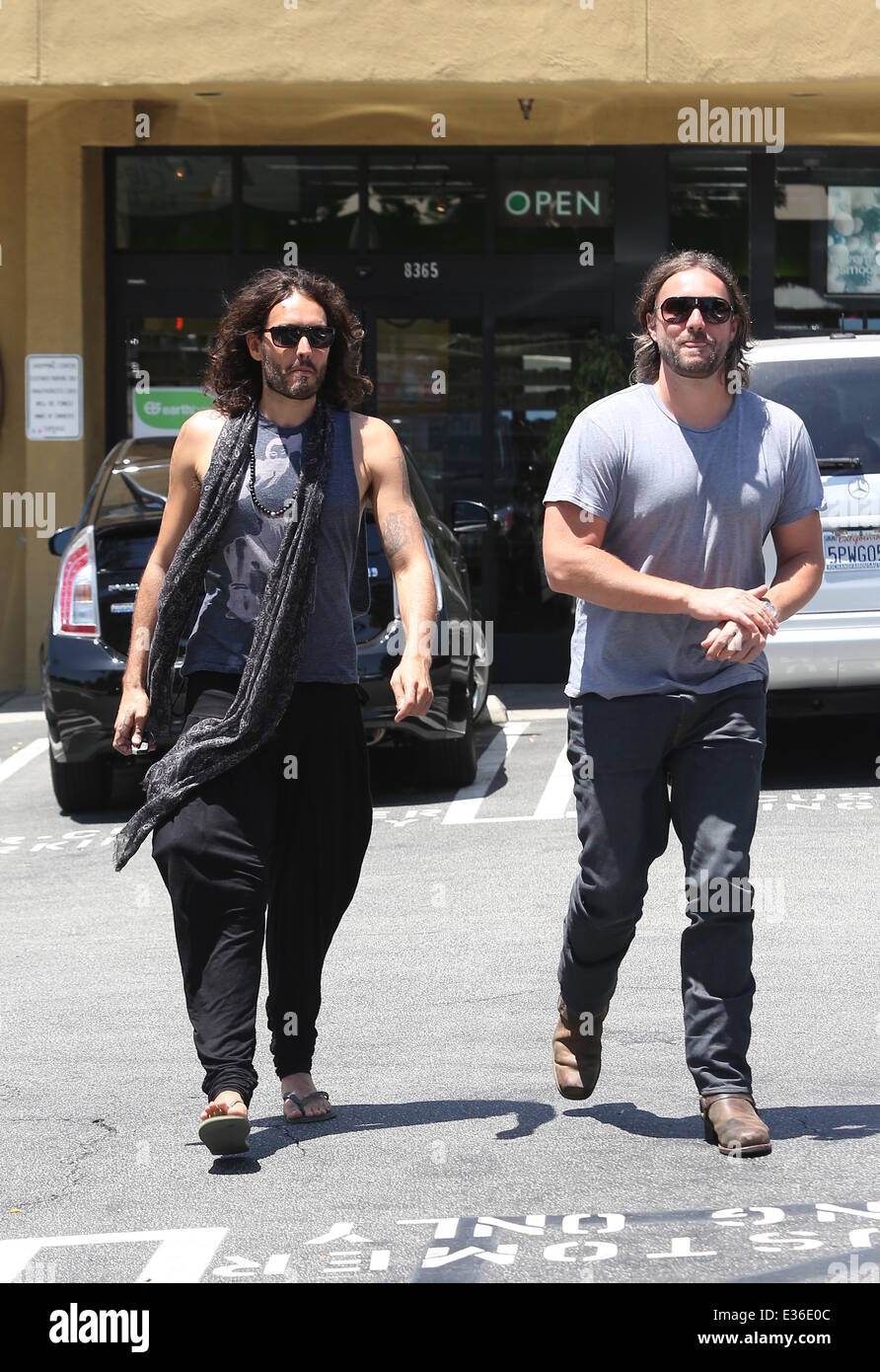 Russell Brand seen leaving the Earth Bar in West Hollywood Featuring ...