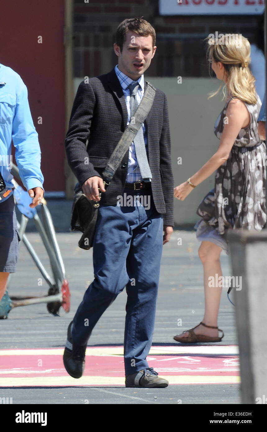 Elijah Wood filming on location on his new horror-comedy movie "Cooties ...