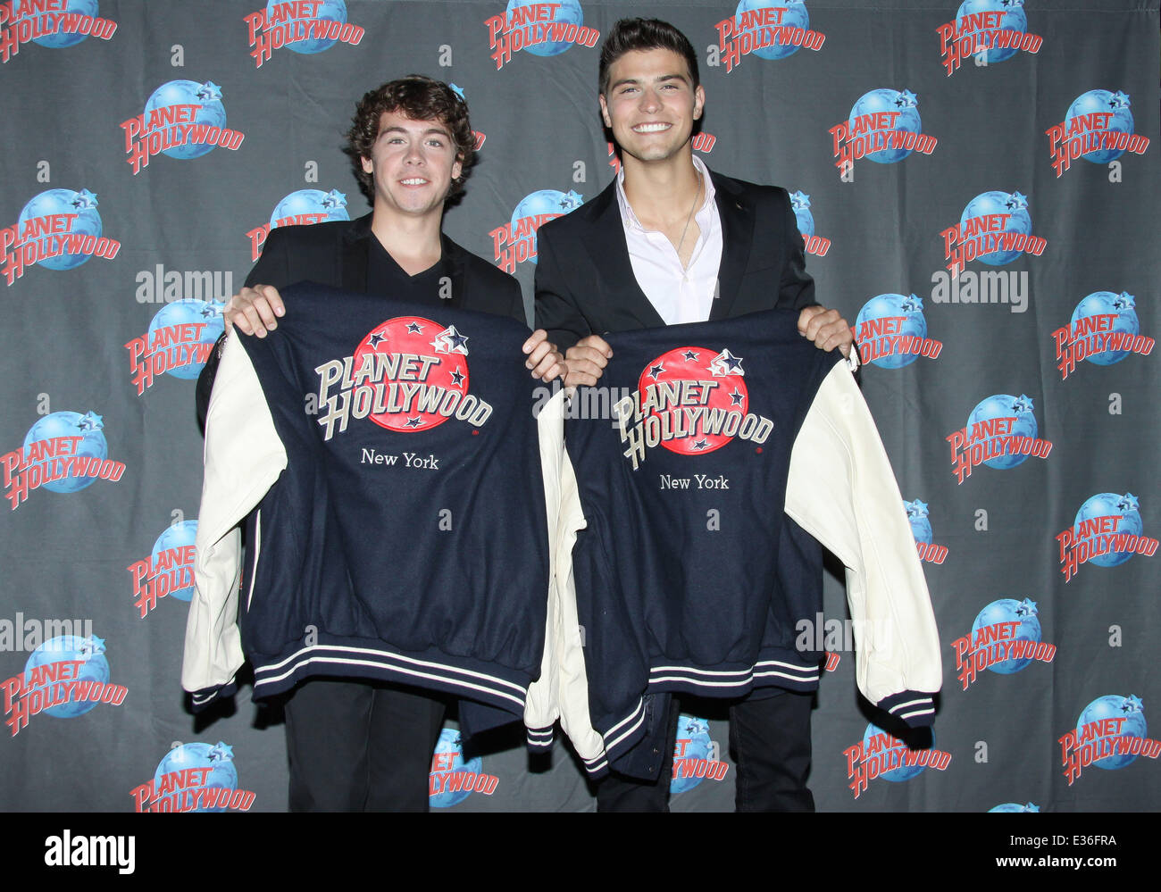 Luke Bilyk and Munro Chambers donate a foorball jersey from Degrassi at ...