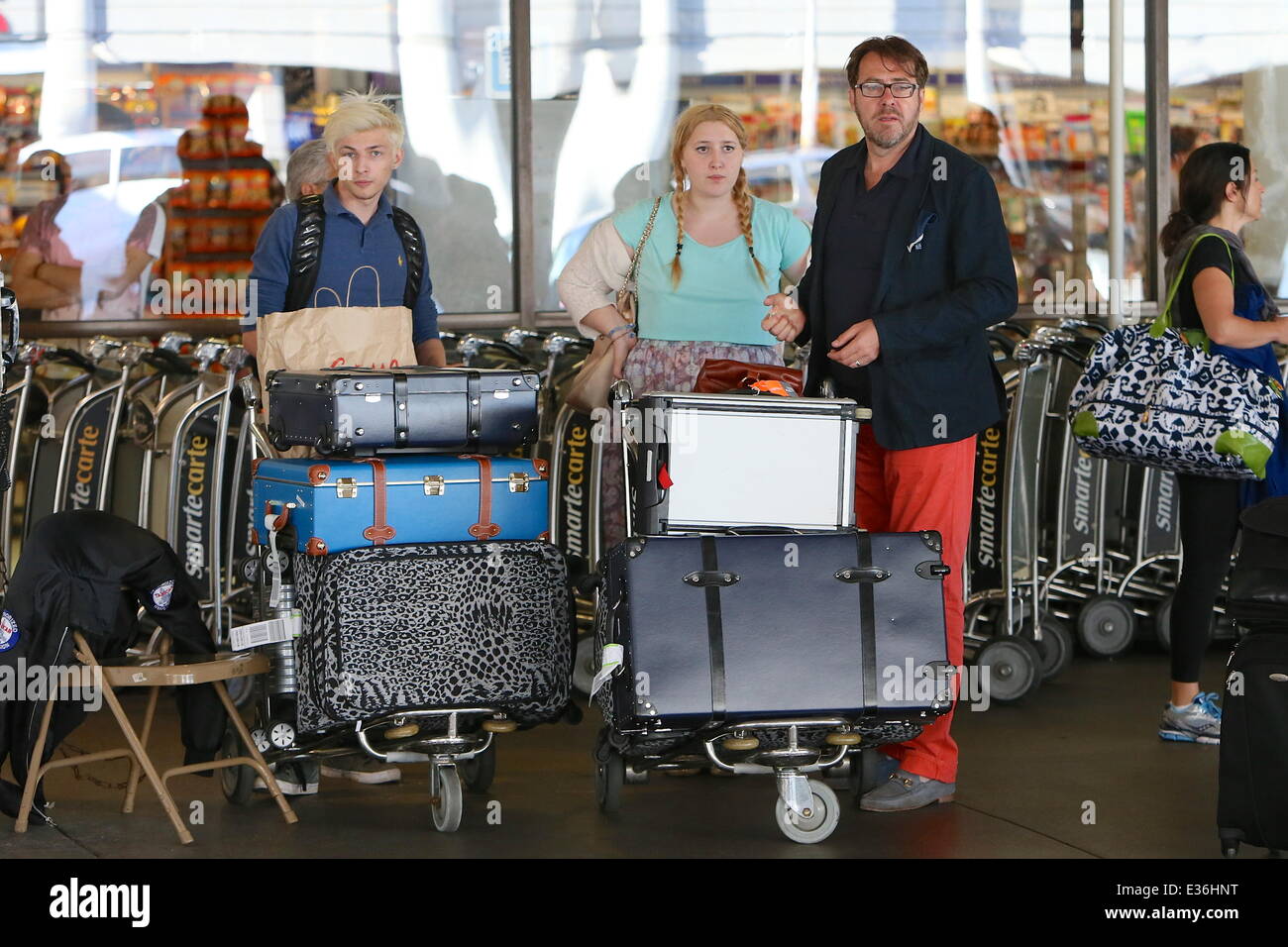 Jonathan Ross and family arriving at LAX Airport Featuring: Harvey ...