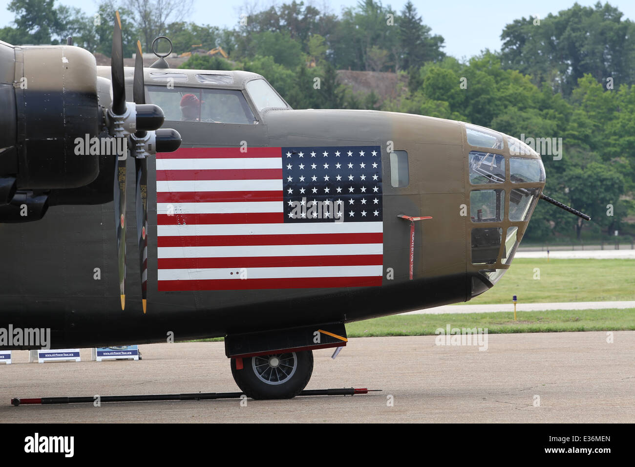 A World War II B-24 Liberator bomber sitting at an airport Stock Photo ...
