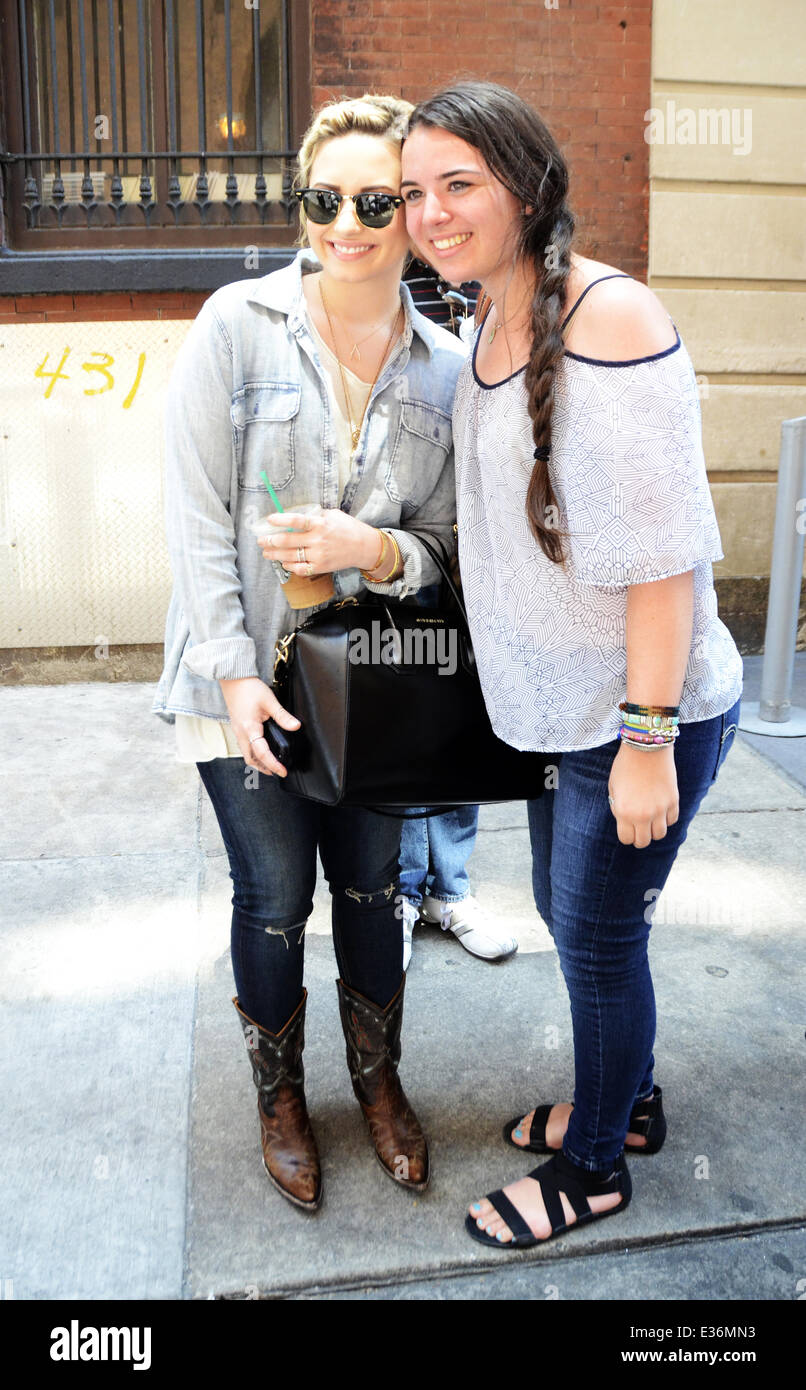 Demi Lovato leaving the Hotel Monaco in Philadelphia to attend a meet ...