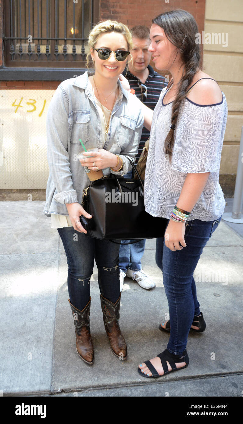 Demi Lovato leaving the Hotel Monaco in Philadelphia to attend a meet ...
