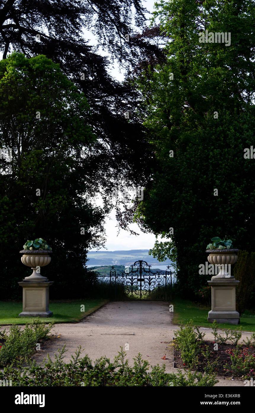 Looking towards Cramond Island from the grounds of Lauriston Castle in ...