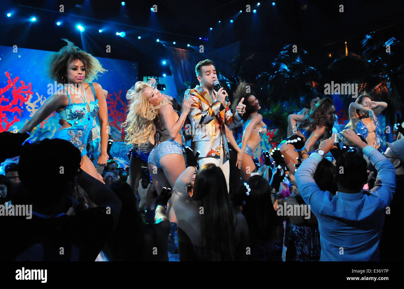 Performances during the 2013 Premios Juventud Featuring: Chino y Nacho ...