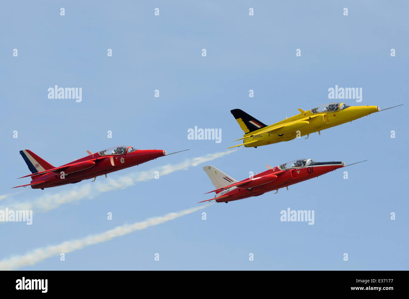 Gnat Display Team of ex Royal Air Force Folland Gnat jet trainer planes ...