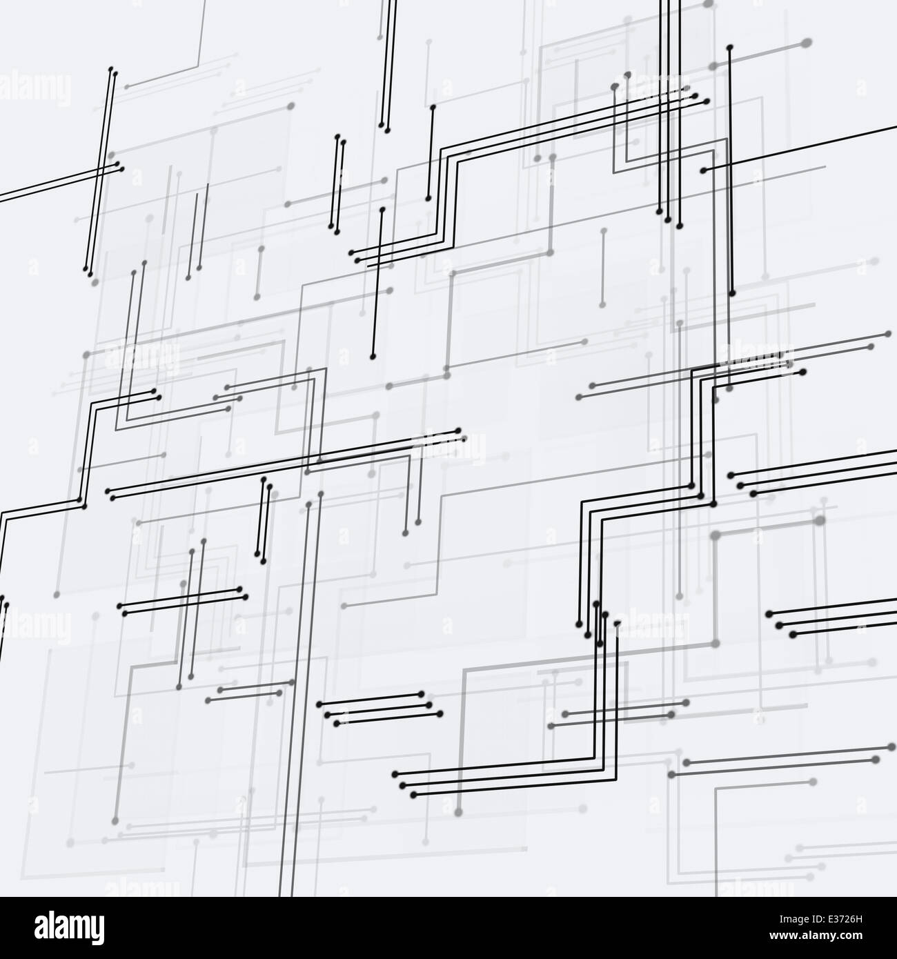 abstract technology geometric concept black and white background Stock ...