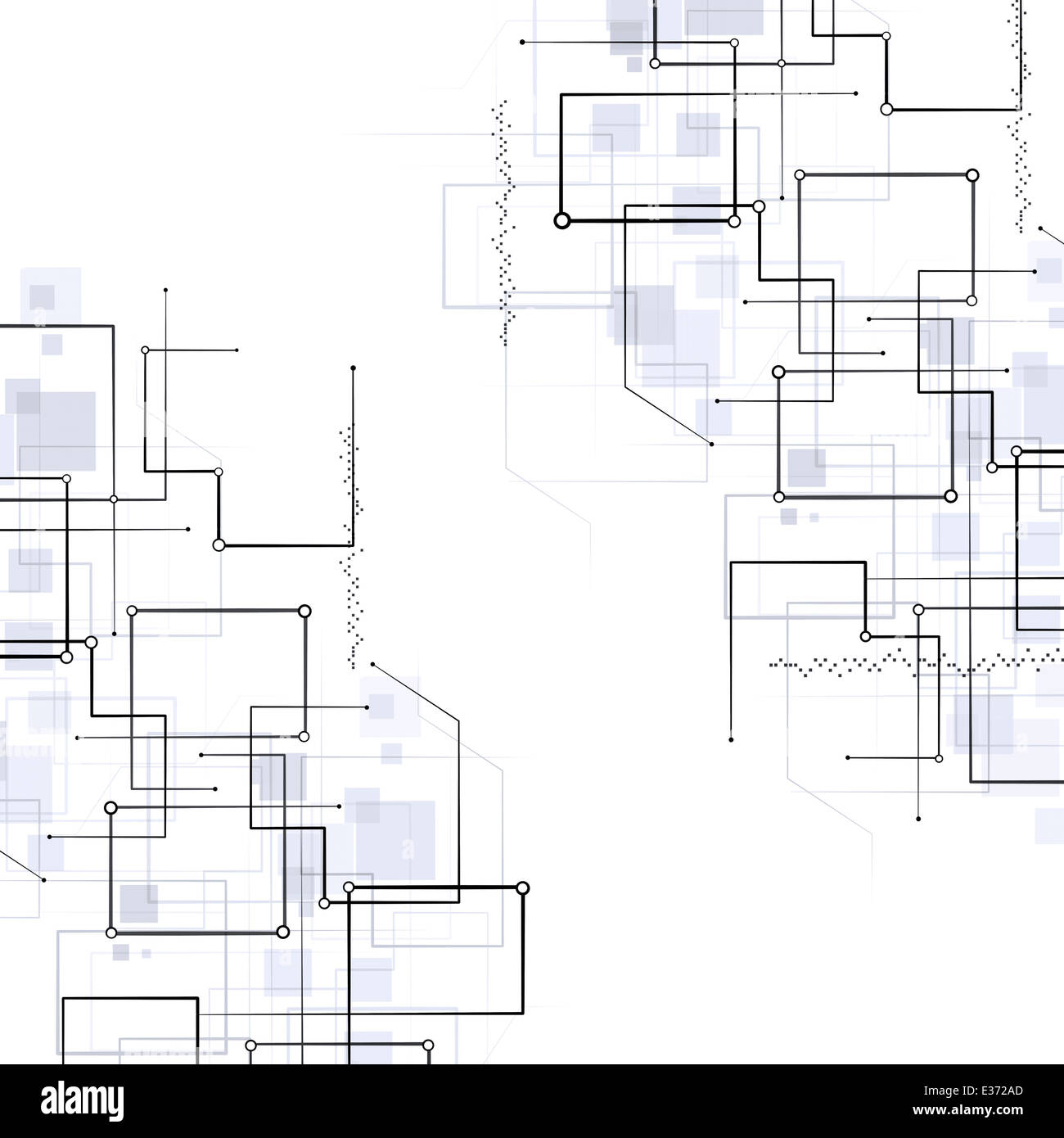Abstract Technology lines and lights black and white background Stock ...