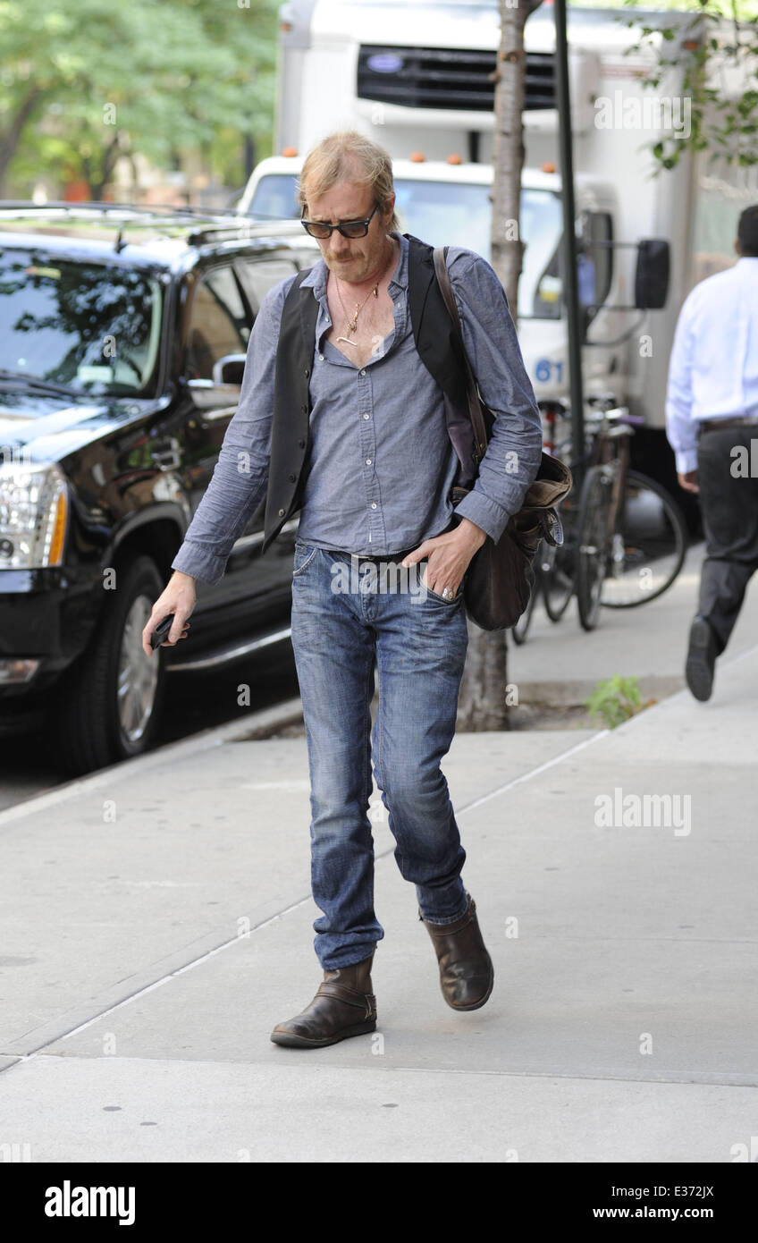 Rhys Ifans outside his Manhattan hotel Featuring: Rhys Ifans Where ...
