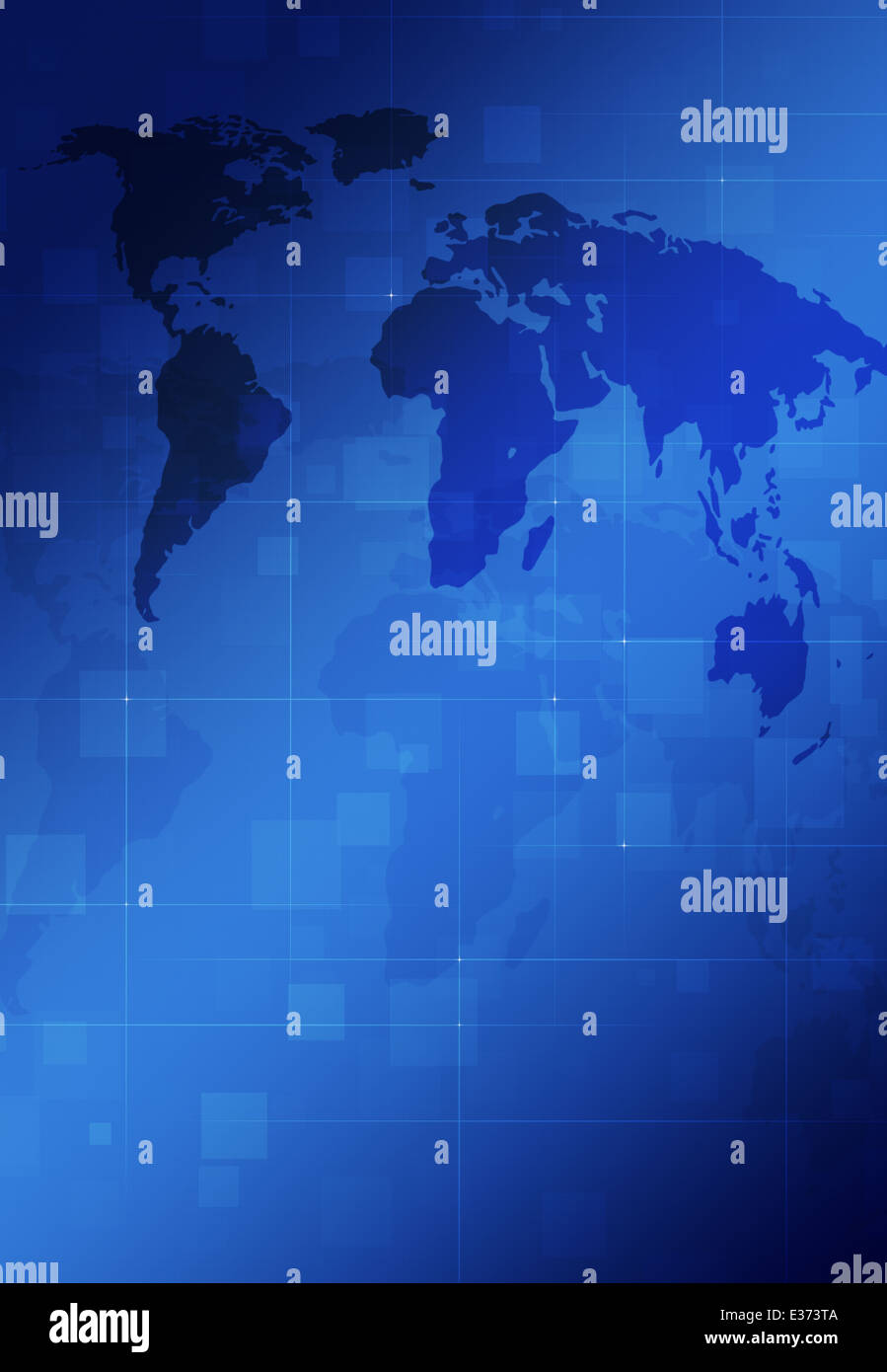 Abstract business blue background with world map Stock Photo - Alamy