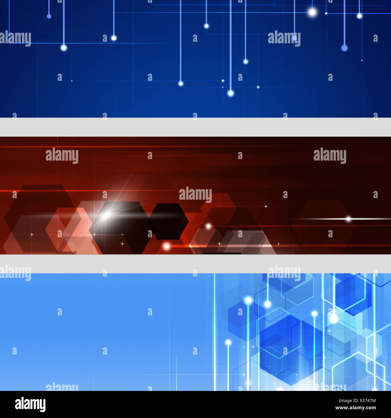 abstract three technology business banners for design Stock Photo - Alamy