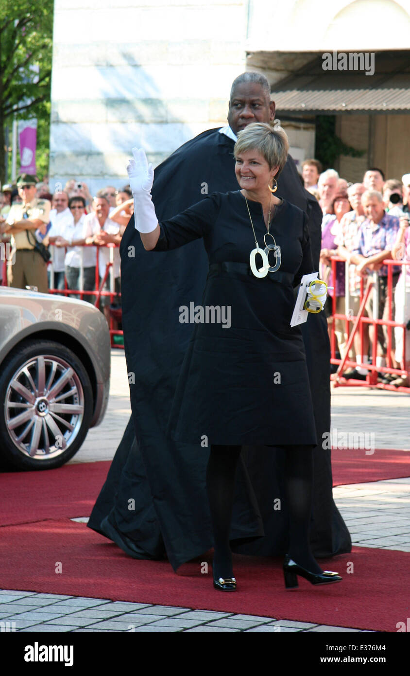 Guests attend the opening of the 2013 Bayreuth Festival Featuring ...