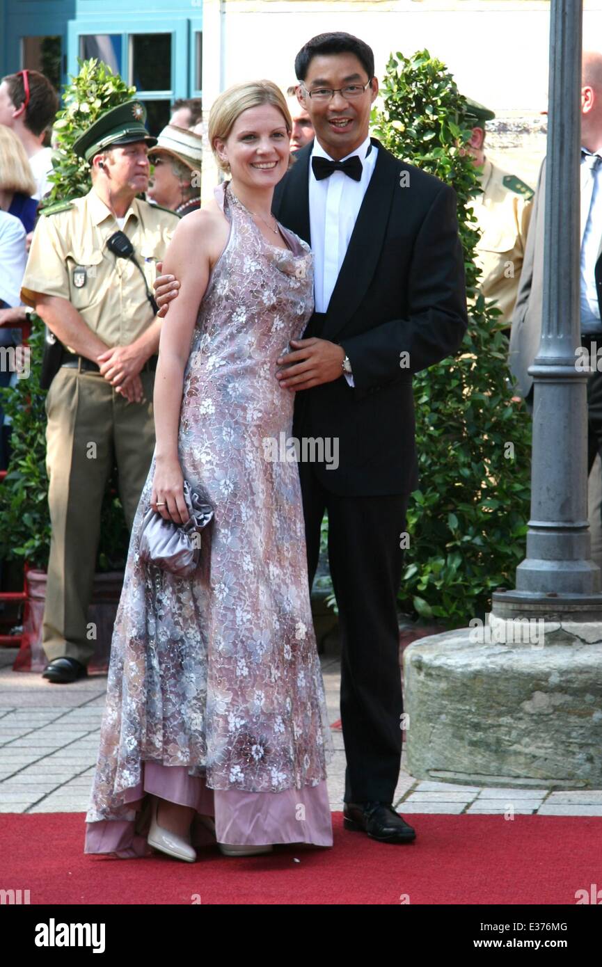 Guests attend the opening of the 2013 Bayreuth Festival Featuring ...