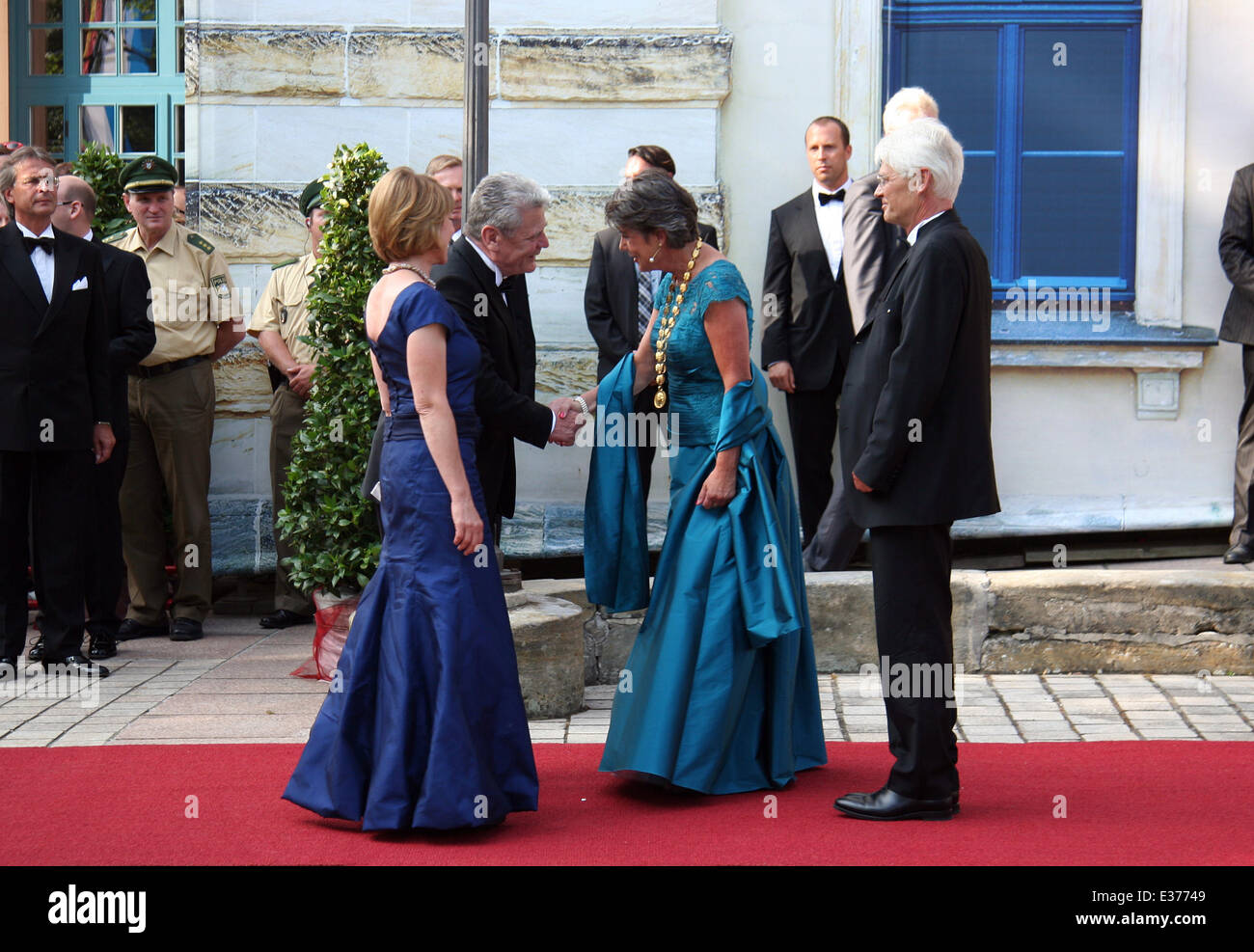 Guests attend the opening of the 2013 Bayreuth Festival Featuring ...