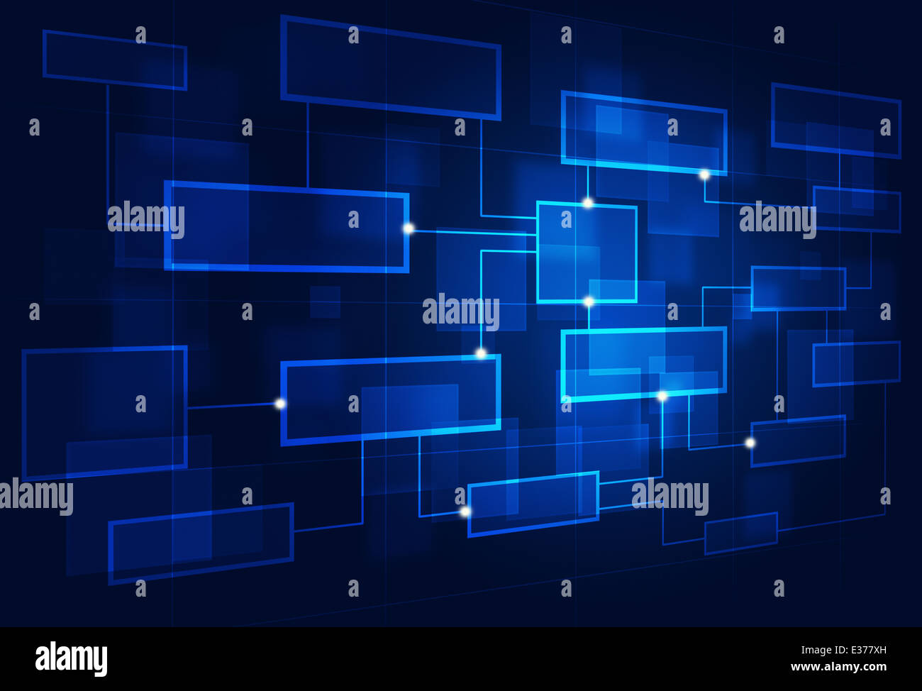 abstract business flow chart diagram on blue background Stock Photo - Alamy