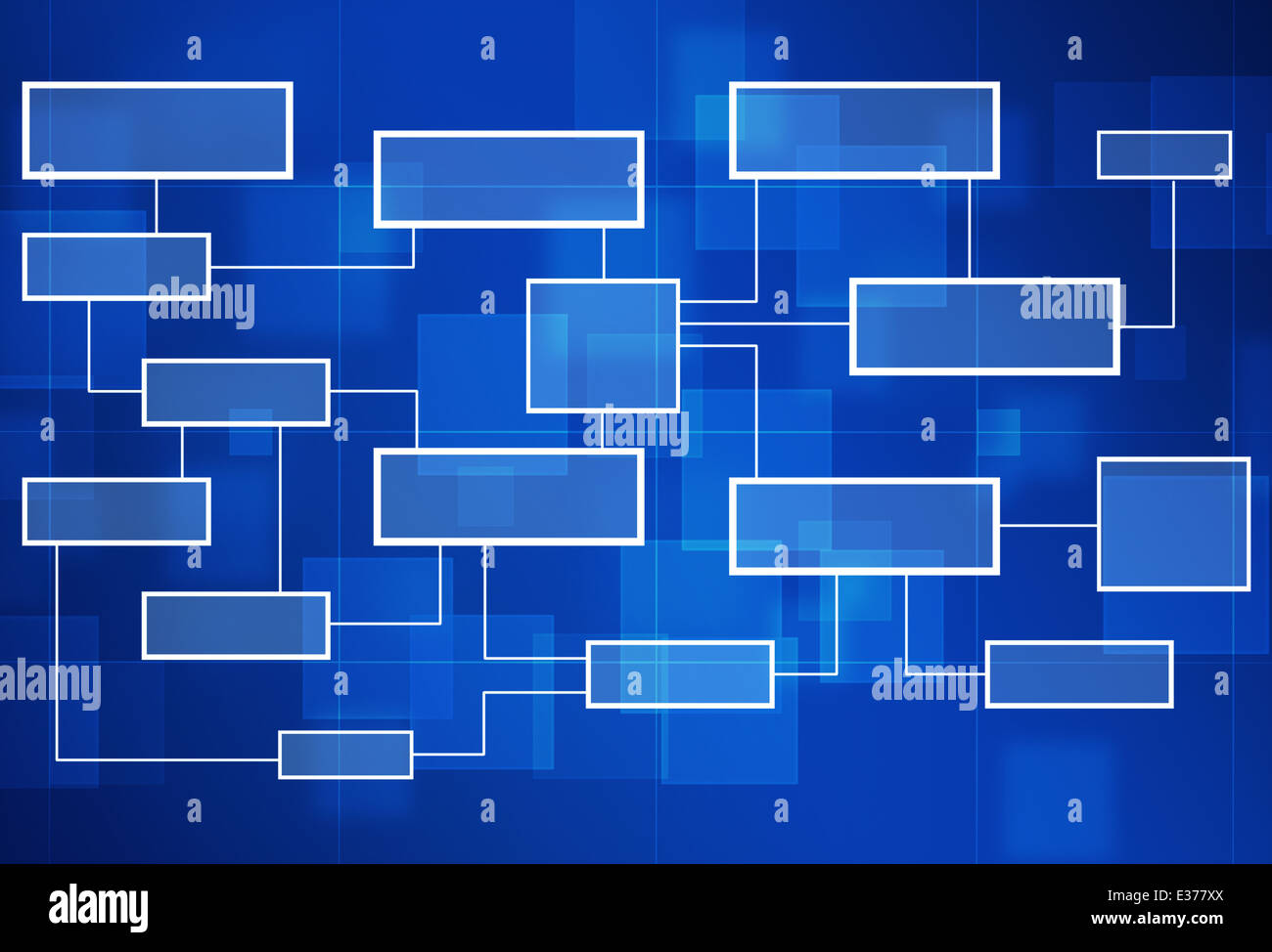 abstract business flow chart diagram on blue background Stock Photo - Alamy
