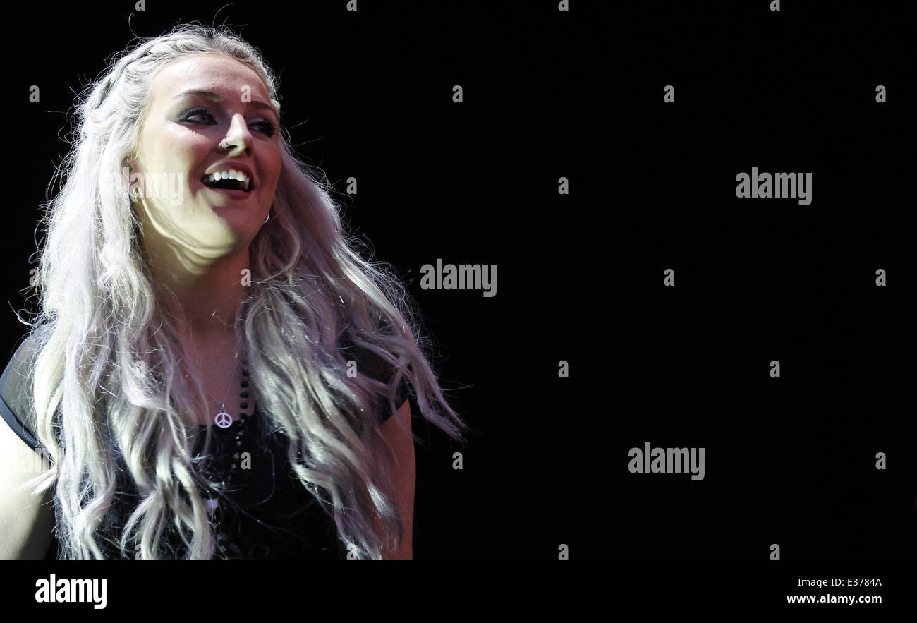 Little Mix performing at Newmarket racecourse Featuring: Liitle Mix ...