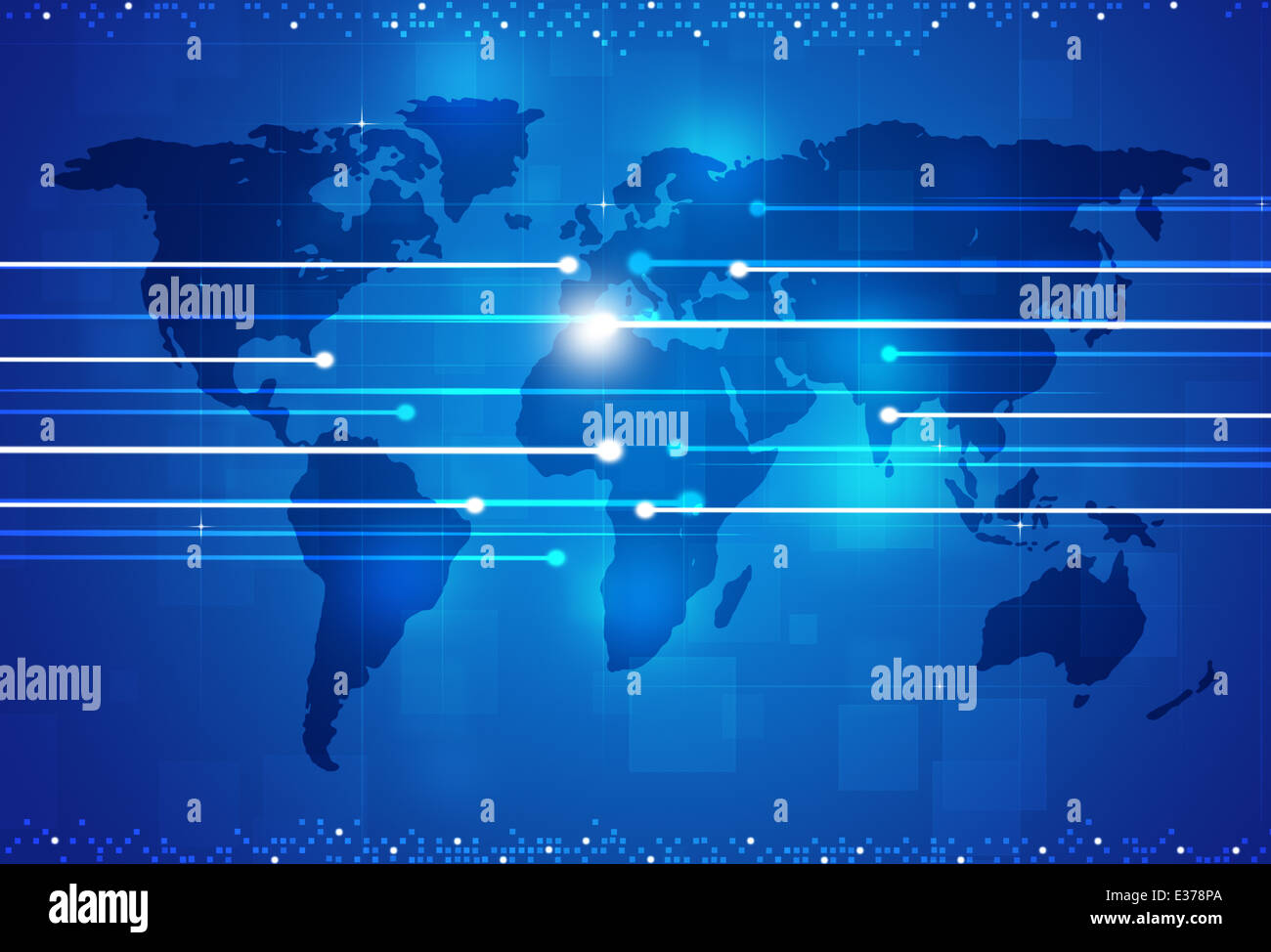 technology digital global business blue concept background Stock Photo ...