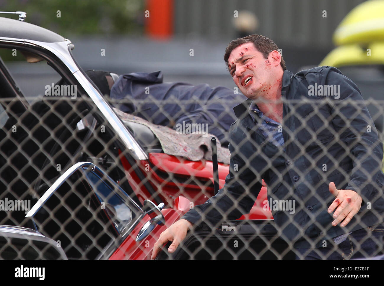 Steve McFadden (Phil Mitchell)and Daniel Coonan (Carl White) film a ...