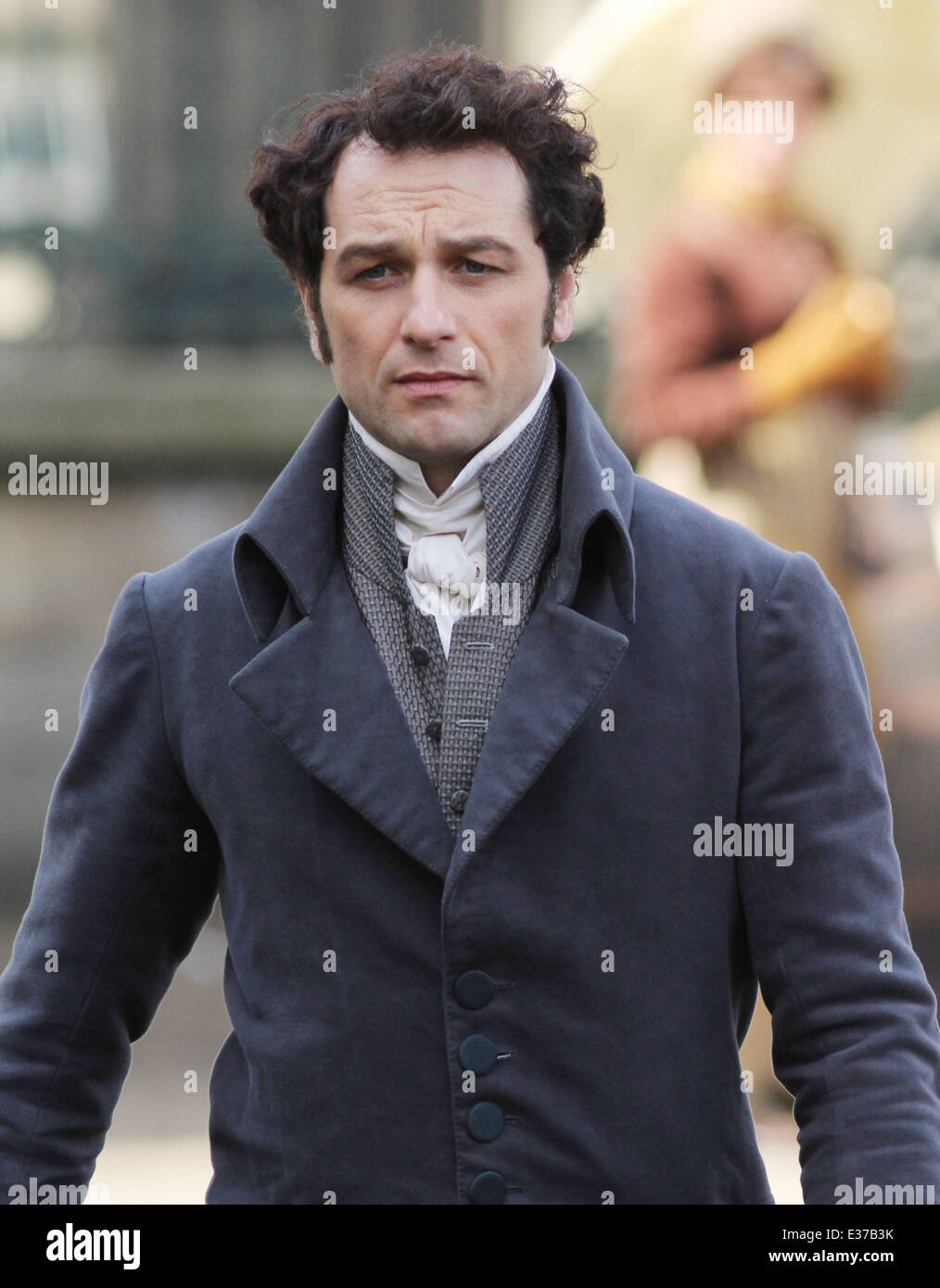 The cast of the BBC One's drama 'Death Comes to Pemberley' filming in ...