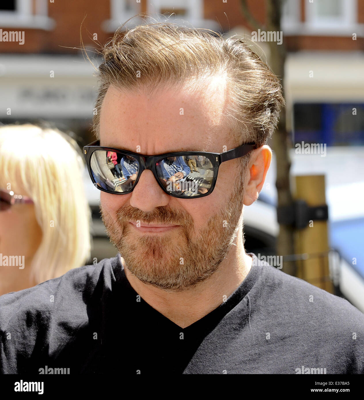 Celebrities at the BBC Radio 2 studios Featuring: Ricky Gervais Where ...