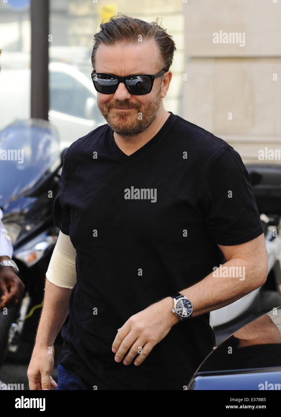 Celebrities at the BBC Radio 2 studios Featuring: Ricky Gervais Where ...