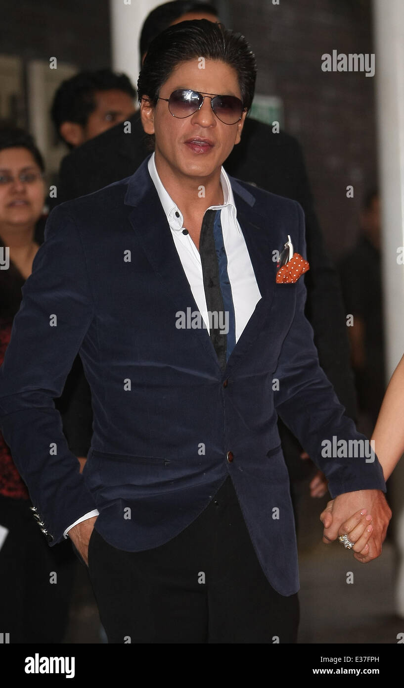 Shahrukh Khan at the ITV Studios Featuring: Shahrukh Khan Where: London ...