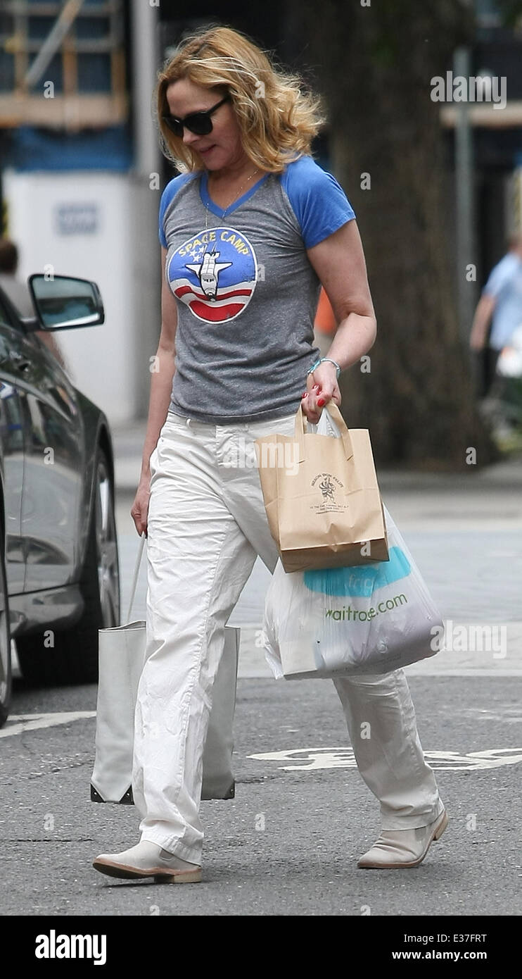 Kim Cattral arriving at the Old Vic Theatre Featuring: Kim Cattral ...