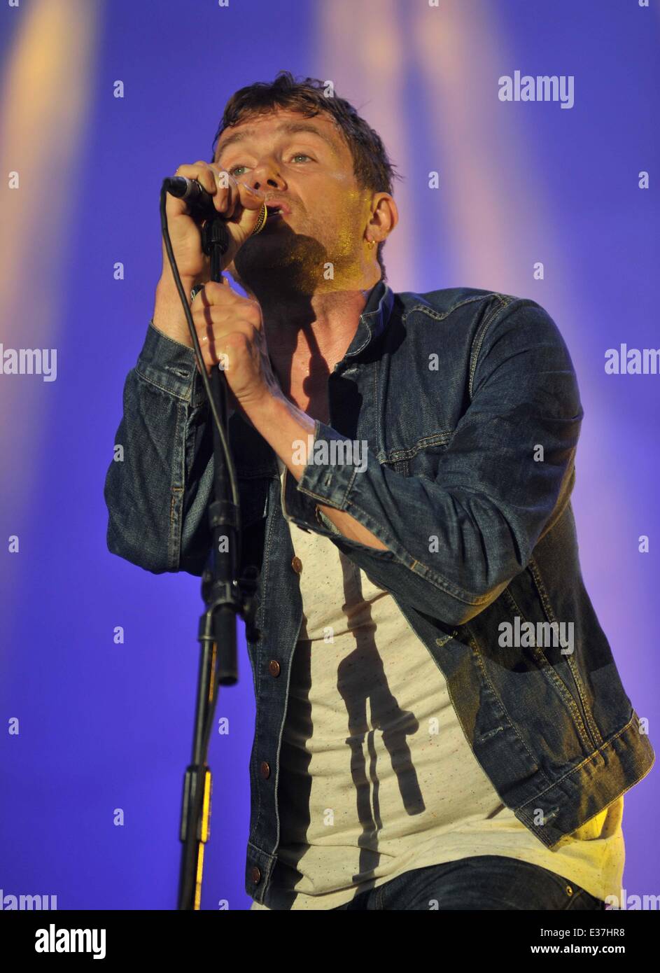 Blur performing live at the Royal Hospital Featuring: Damon Albarn,Blur ...