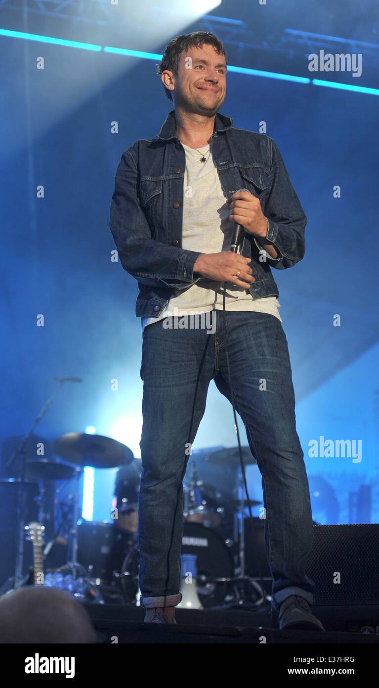 Blur performing live at the Royal Hospital Featuring: Damon Albarn,Blur ...