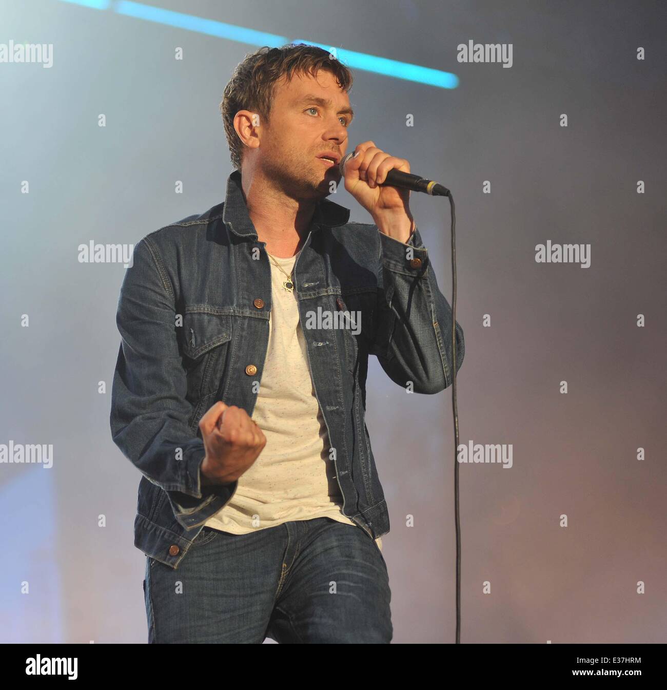 Blur performing live at the Royal Hospital Featuring: Damon Albarn,Blur ...