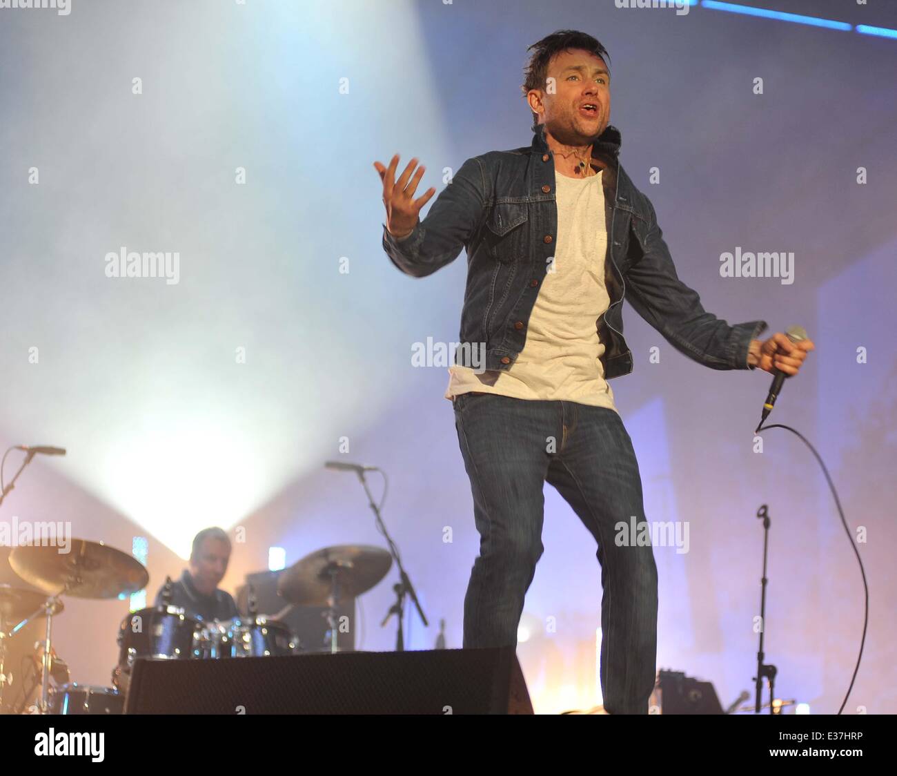 Blur performing live at the Royal Hospital Featuring: Damon Albarn,Blur ...