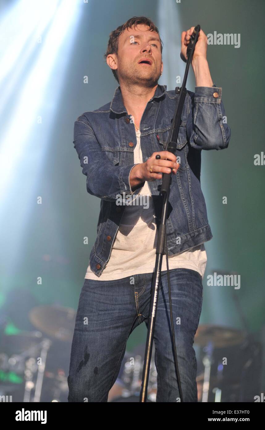 Blur performing live at the Royal Hospital Featuring: Damon Albarn,Blur ...
