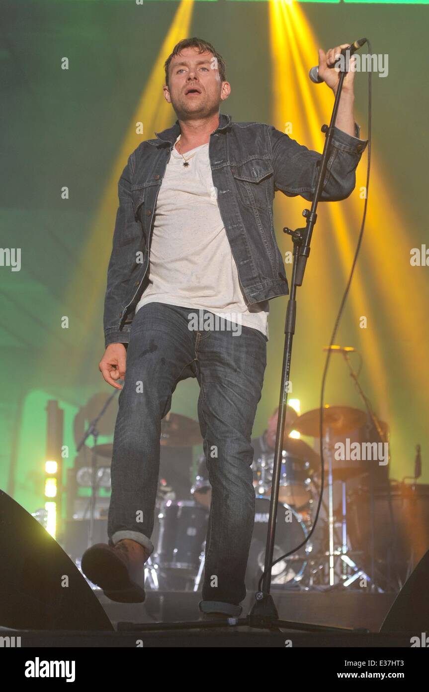 Blur performing live at the Royal Hospital Featuring: Damon Albarn,Blur ...