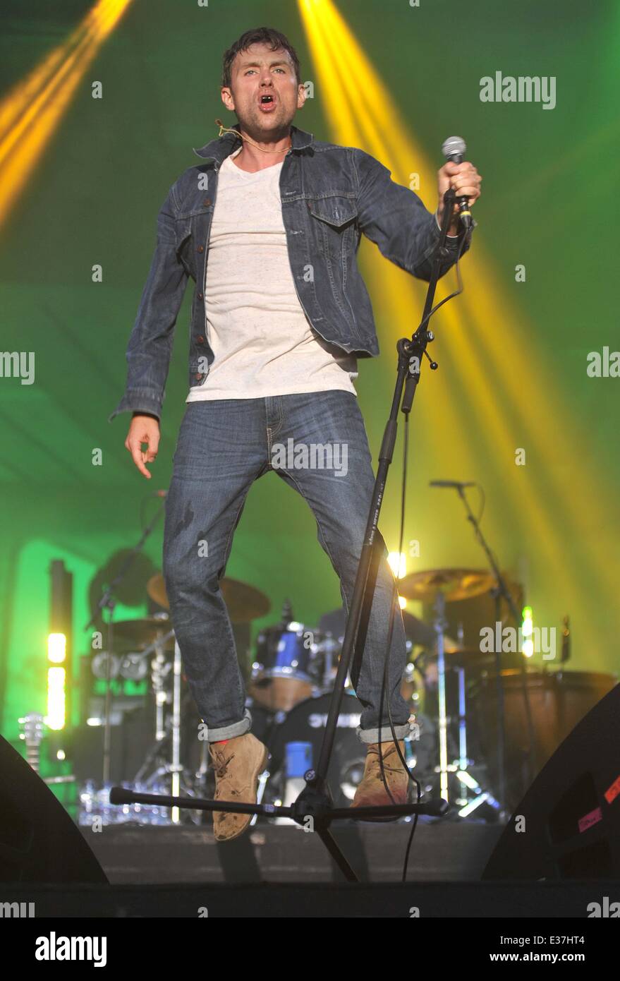 Blur performing live at the Royal Hospital Featuring: Damon Albarn,Blur ...