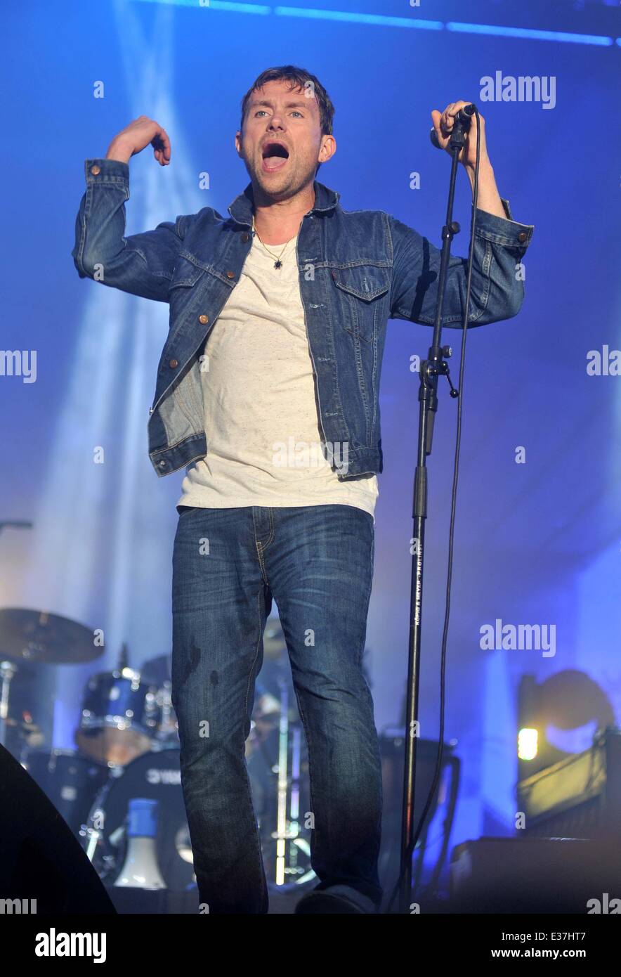 Blur performing live at the Royal Hospital Featuring: Damon Albarn,Blur ...
