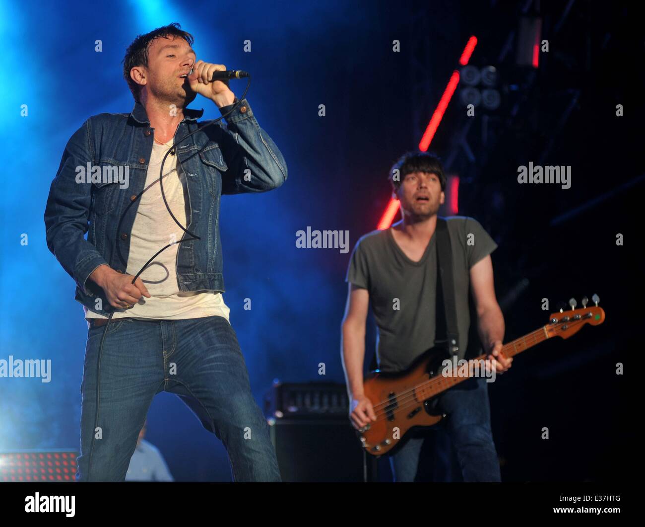 Blur performing live at the Royal Hospital Featuring: Damon Albarn,Alex ...