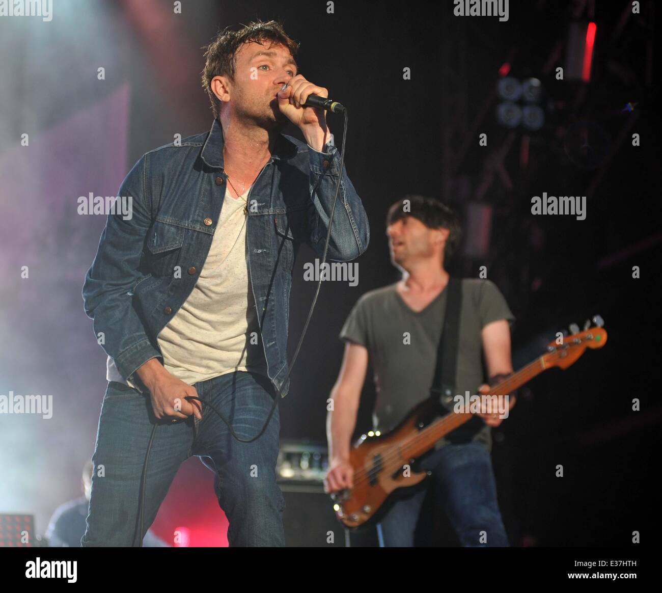 Blur performing live at the Royal Hospital Featuring: Damon Albarn,Alex ...