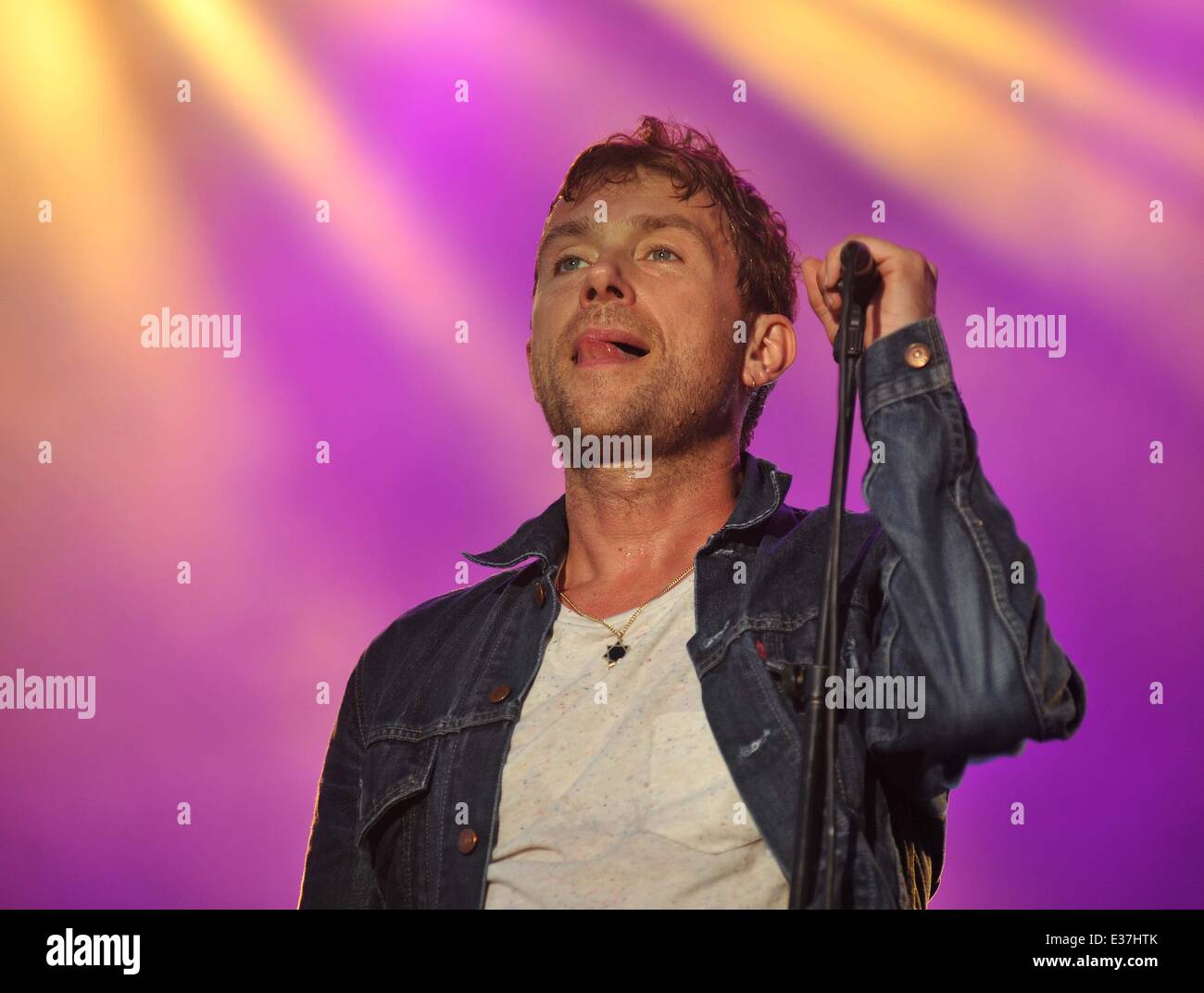 Blur performing live at the Royal Hospital Featuring: Damon Albarn,Blur ...