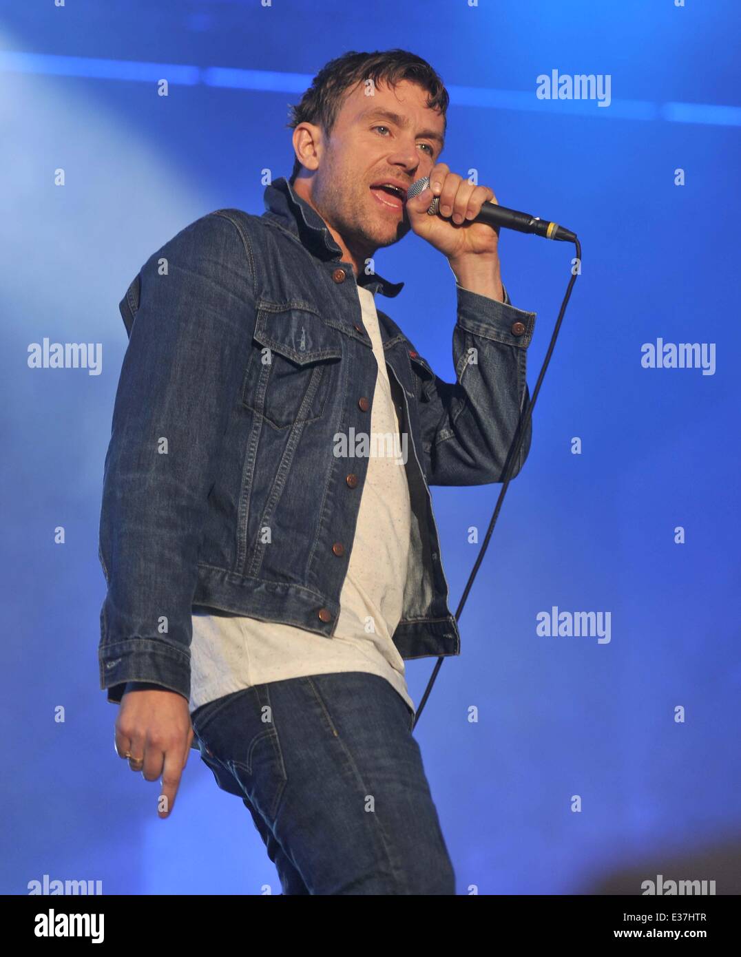 Blur performing live at the Royal Hospital Featuring: Damon Albarn,Blur ...