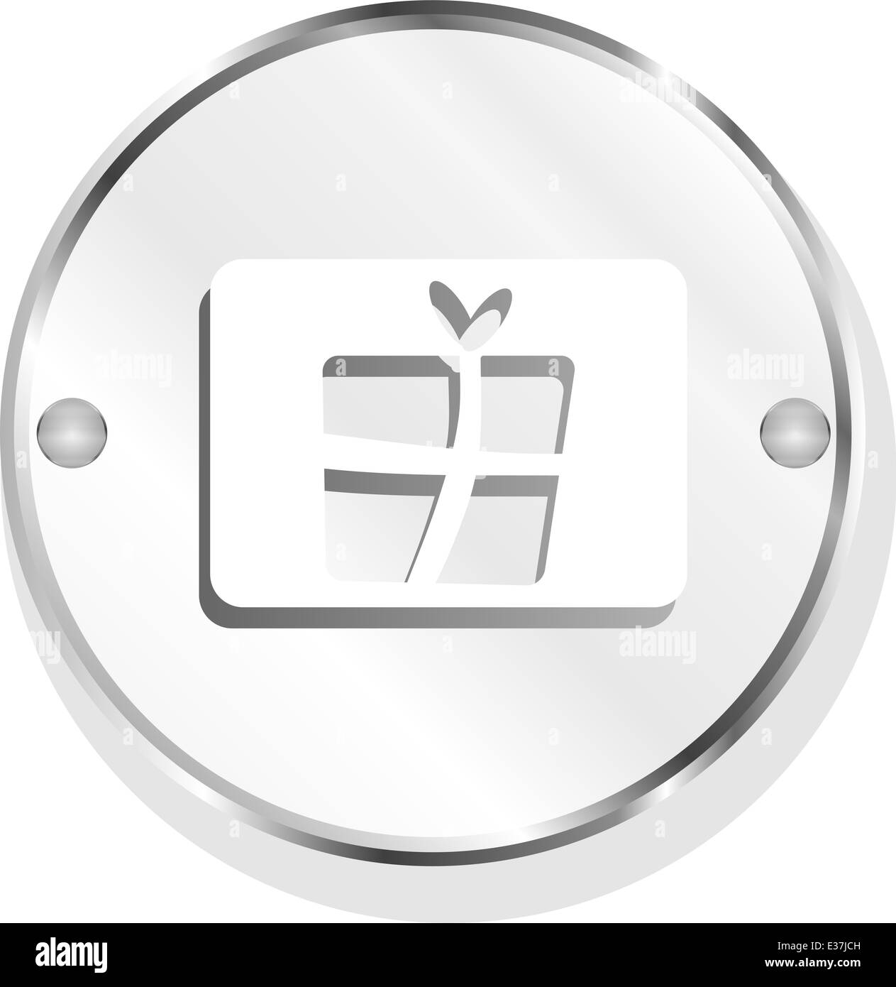 Gift icon web app button isolated on white Stock Photo - Alamy