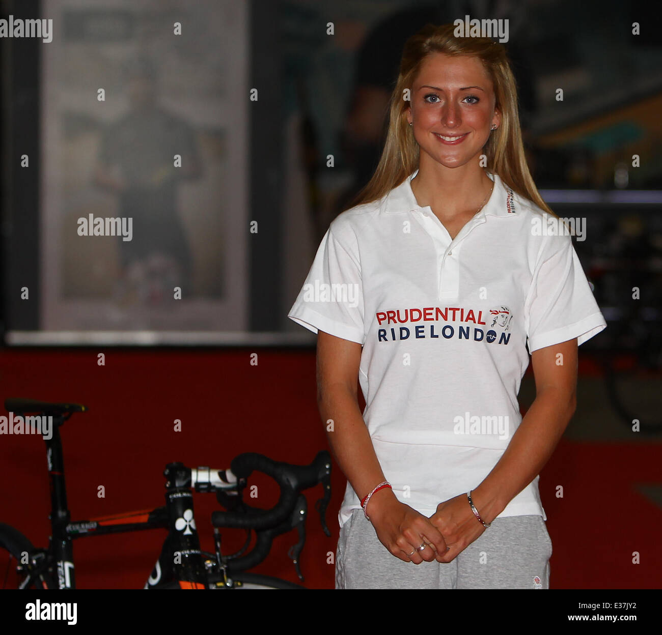 Laura Trott attends a photo call for the Prudential Ride London at the ...