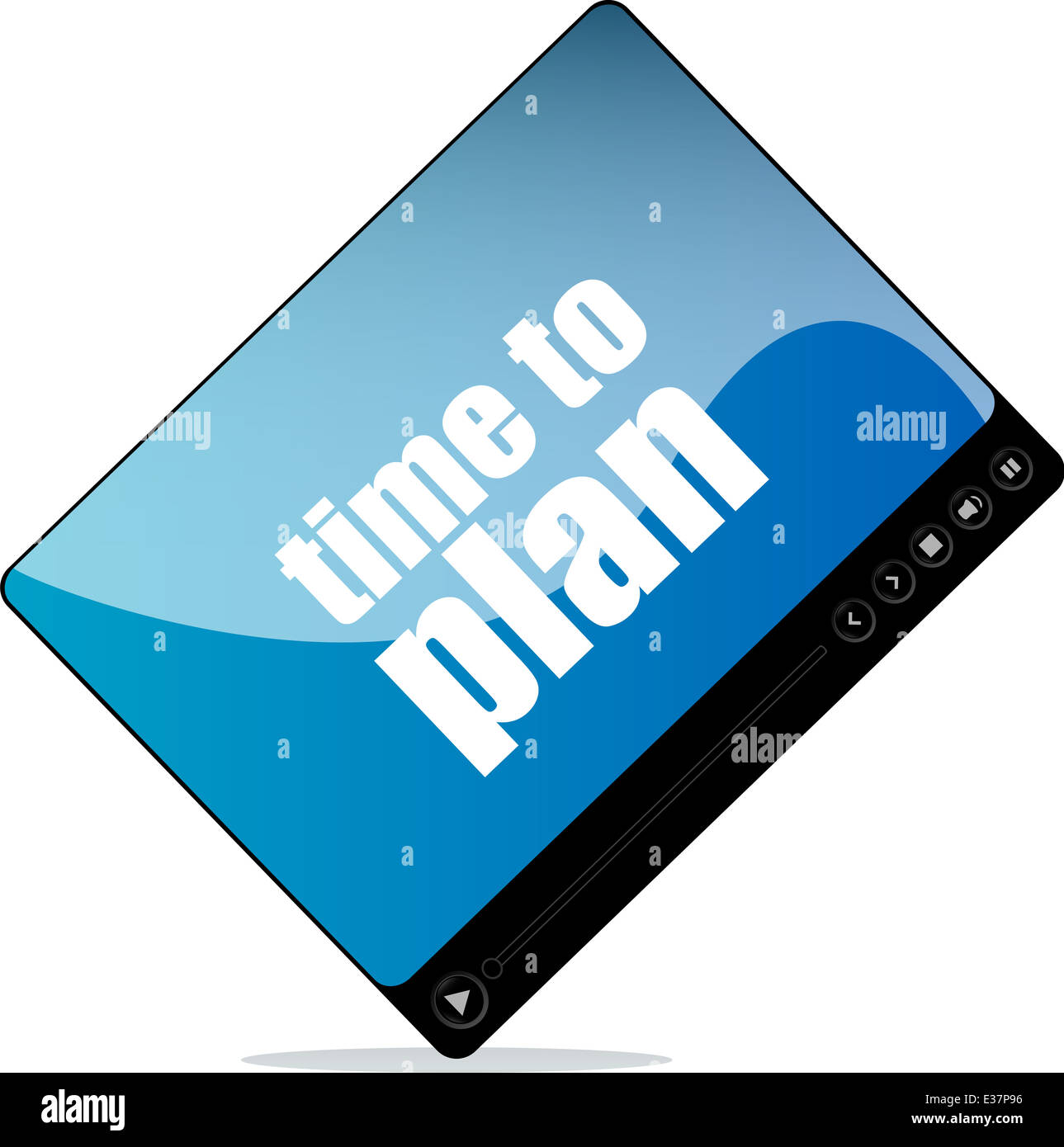 Video player for web with time to plan word Stock Photo - Alamy