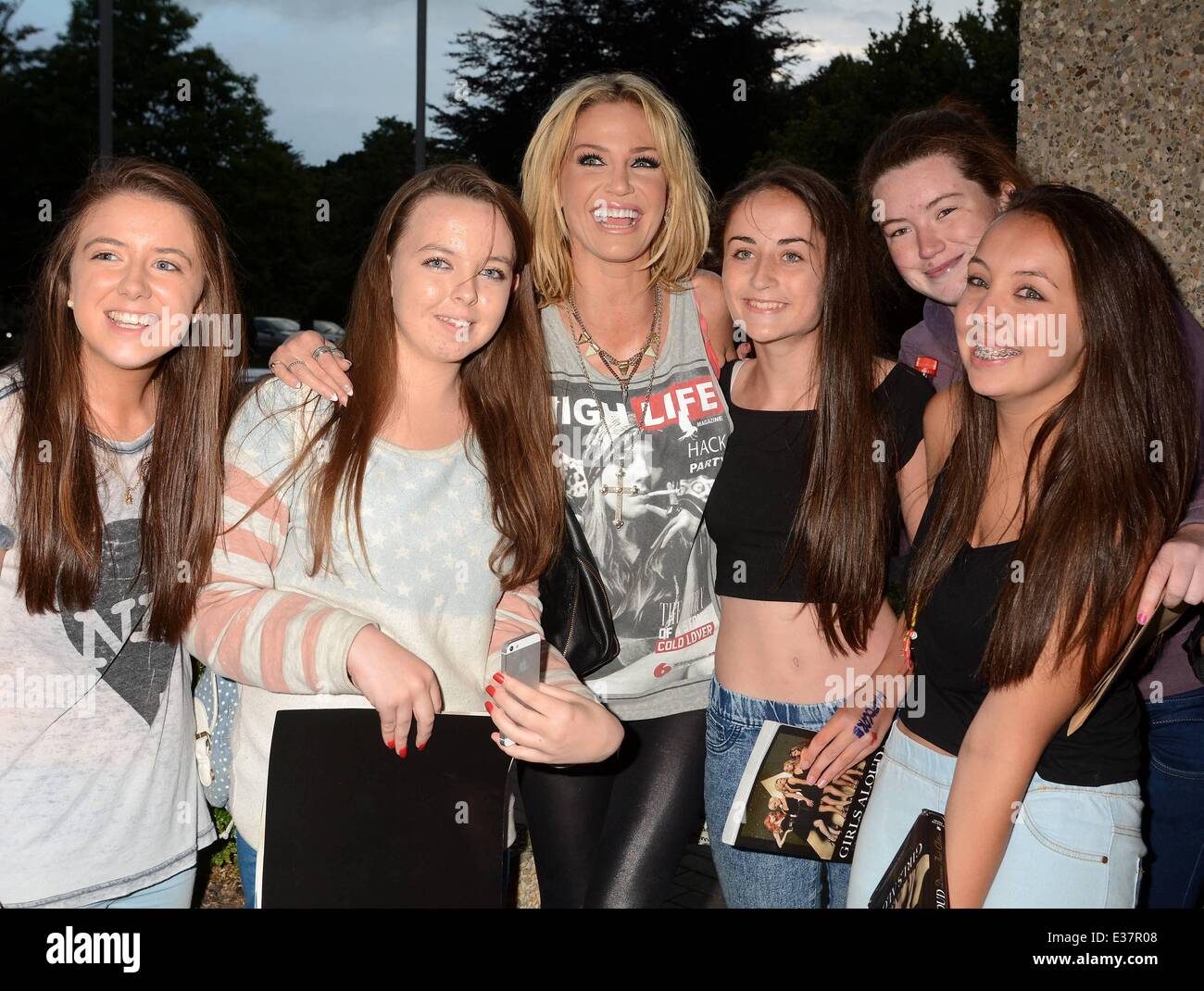 Girls Aloud singer Sarah Harding arriving at RTE Studios where she met ...